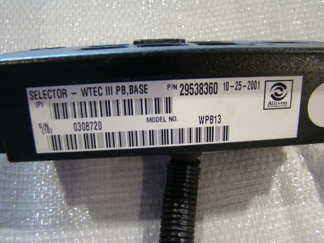 Salvage RV Parts Allison Shift Selector-WTEC III #29538360 for RV or ...